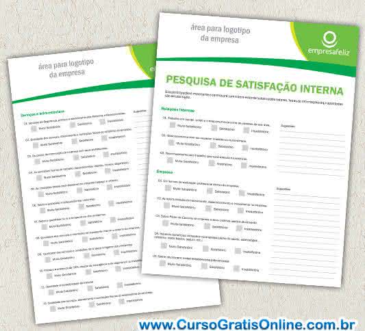 Modelo de Pesquisa de Satisfação - CURSOS GRATUITOS Modelo de Pesquisa de Satisfação - CURSOS GRATUITOS